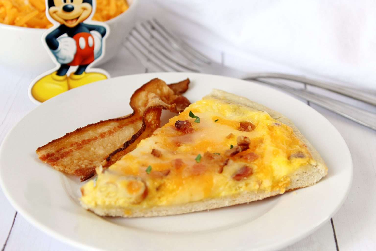 Chef Mickey's Breakfast Pizza so easy to make, and full of fun!