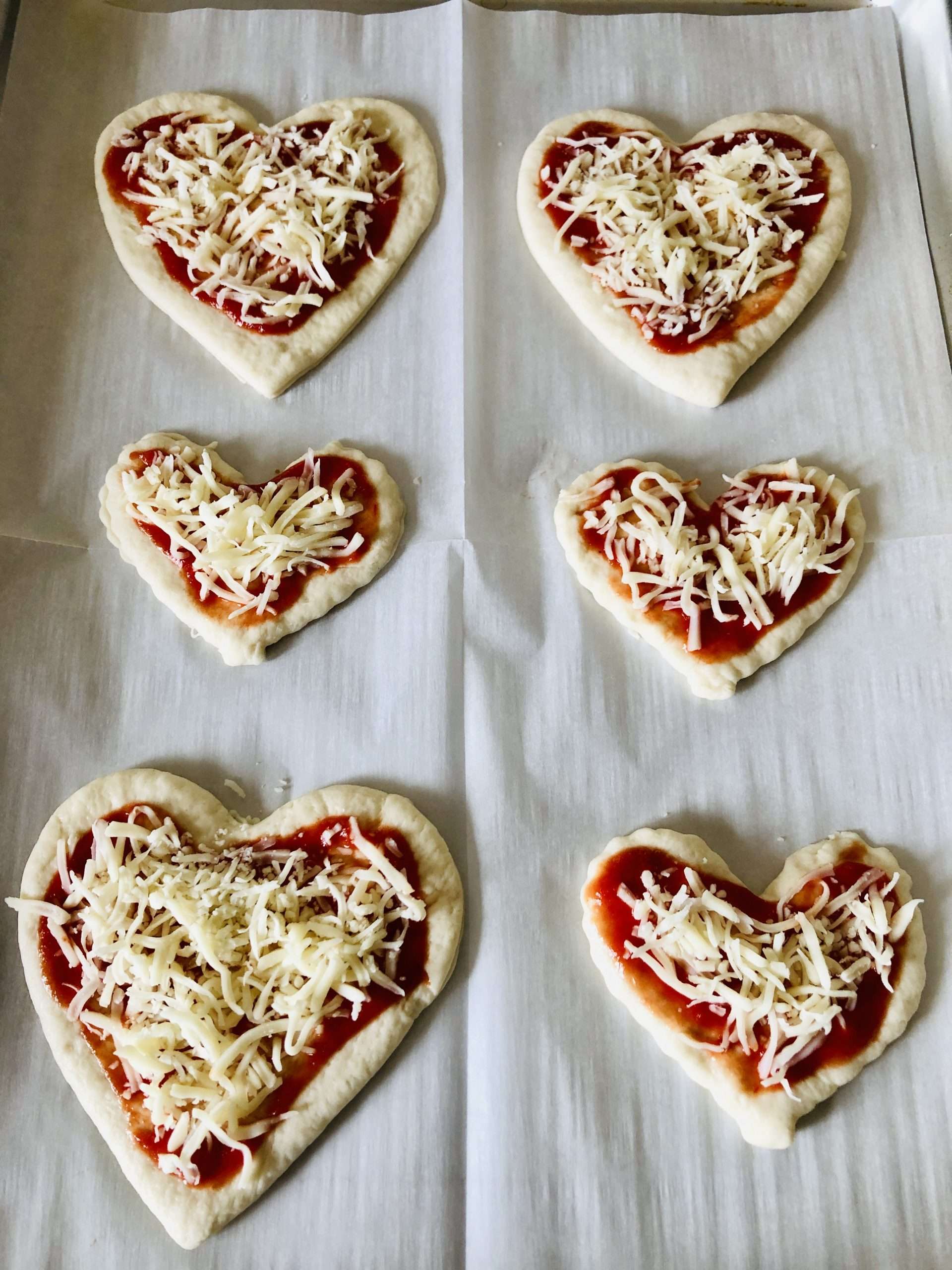 Heart Shaped Mini Pizzas