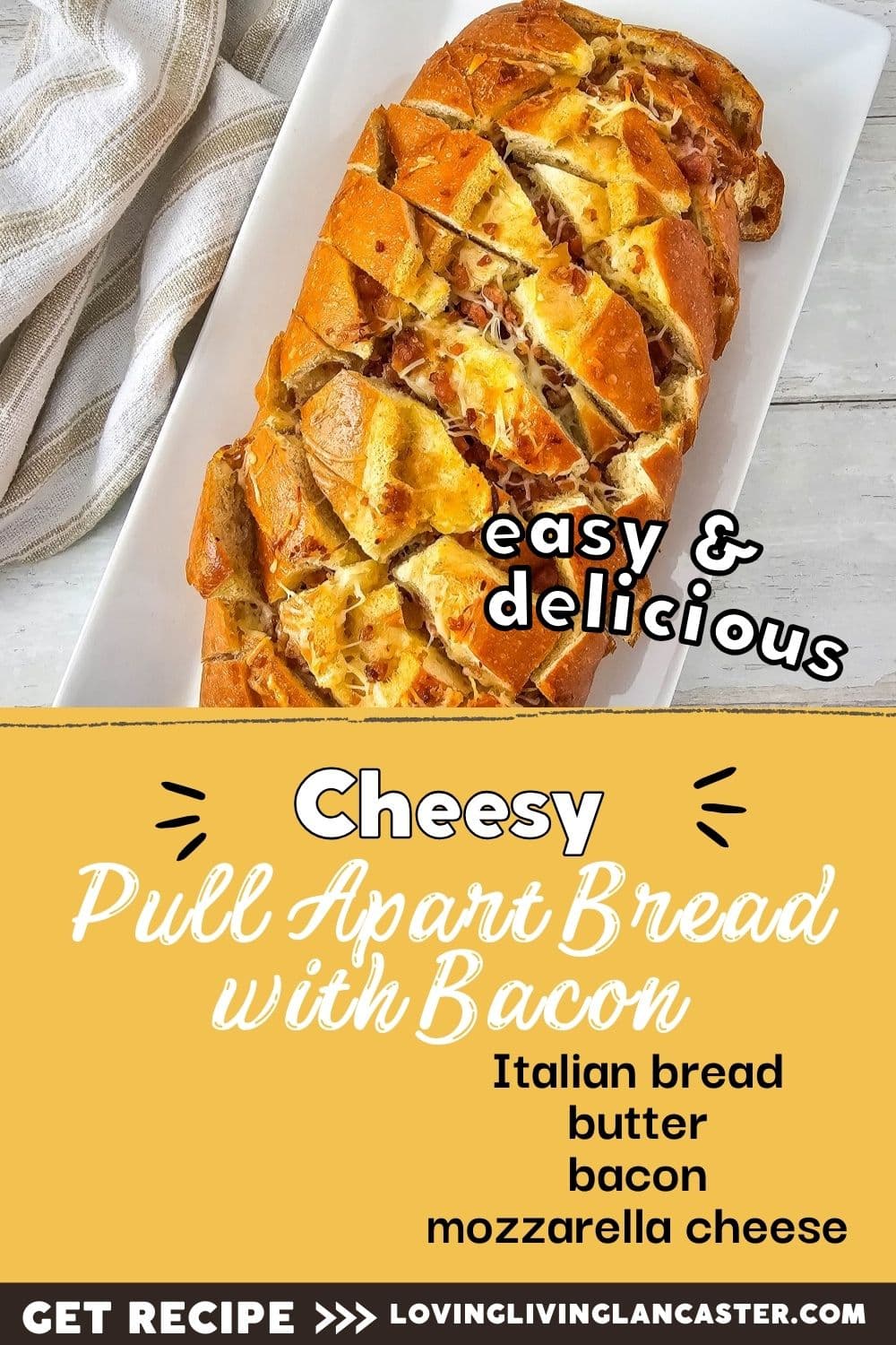 Cheesy Pull Apart Bread With Bacon