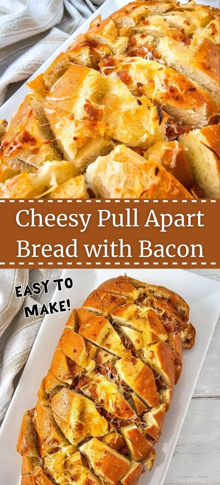 Cheesy Pull Apart Bread With Bacon